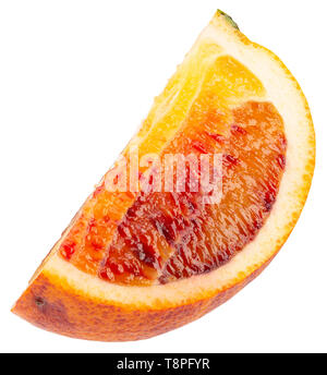 red sicilian orange slice isolated on a white background Stock Photo ...