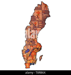 flag of Blekinge county on map of administrative divisions of Sweden ...