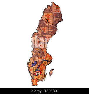 flag of Jonkoping county on map of administrative divisions of Sweden ...