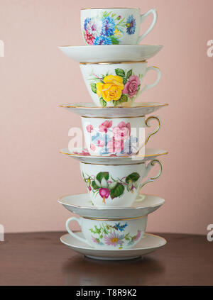 Five cups of tea Stock Photo - Alamy