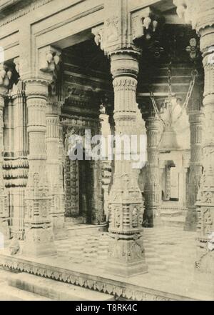 Monkey (Durga) Temple, Benares (Varanasi) India, circa 1890 Stock Photo ...