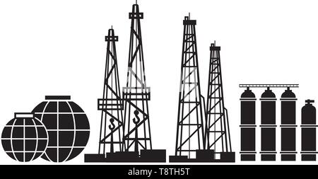 fractional distillation of crude oil vector illustration. Process of ...