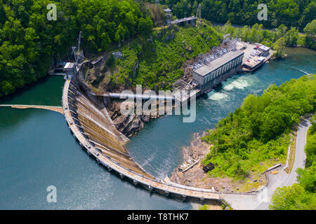Aerial View of power generating dam Stock Photo - Alamy
