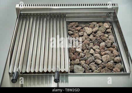 Kitchen electric grill with stones for cooking meat and vegetables ...