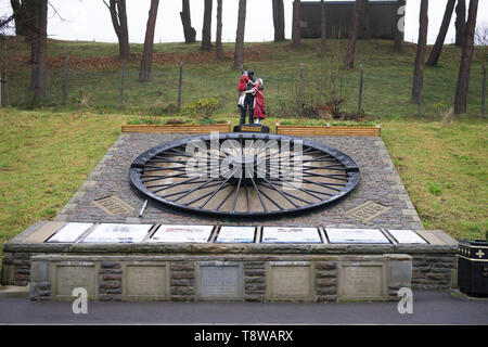 Mining, Miners, Memorial Wheel Monument in Rhosllannerchrugog, Wales ...