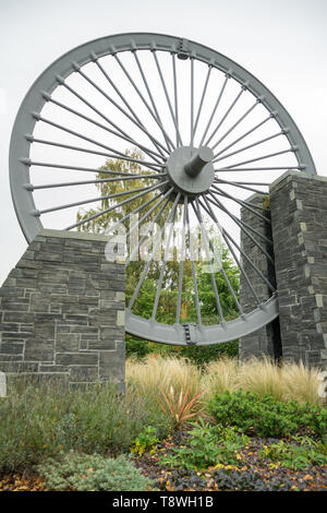 Mining Memorial Wheel, North Wales Stock Photo - Alamy