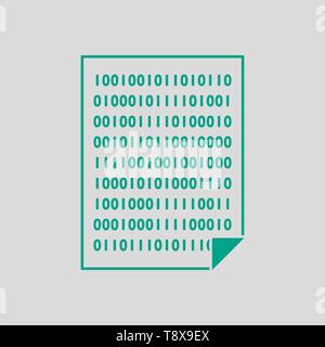 Sheet With Binary Code Icon. Green on Gray Background. Vector Illustration Stock Vector Image ...