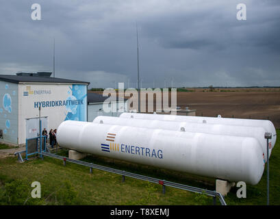 Prenzlau, Germany. 09th May, 2019. Jörg Müller, CEO of Enertrag AG, is ...