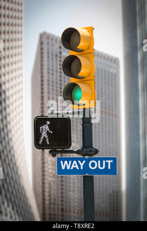 Street Sign the Direction Way to WAY OUT Stock Photo - Alamy