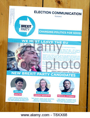 Brexit Party election campaign communication leaflet Stock Photo - Alamy