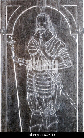 17th century memorial to Captain John Timperley died 1629 Hintlesham ...