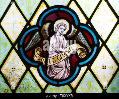 Winged man of Saint Matthew and Winged Lion of Saint Mark. Detail of ...