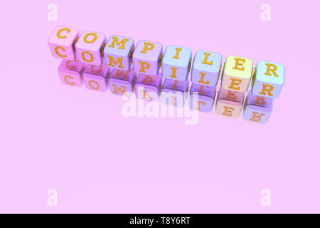 Compiler computer ICT keyword. Graphic resource, texture or background ...