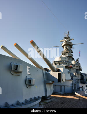 USS Alabama battleship, BB60, a US Navy WWII warship outdoor floating ...