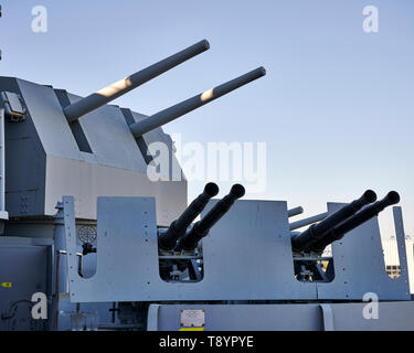 USS Alabama battleship, BB60, a US Navy WWII warship outdoor floating ...