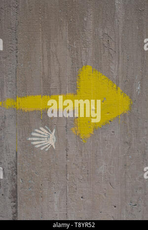 Scallop shell symbol marking the pilgrim's path to Santiago de ...
