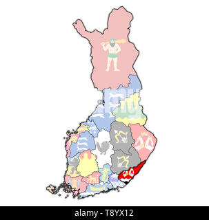 territory of South Karelia region on map of administrative divisions of ...