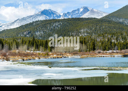 Lily Lake, Rocky Mountain National Park, Estes, Colorado, USA Stock ...