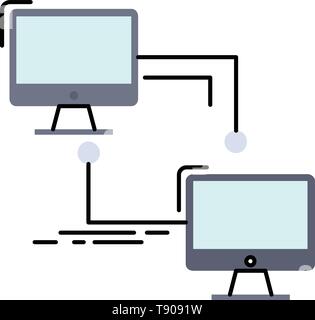 local, lan, connection, sync, computer Business Flow Chart Design with 3 Steps. Line Icon For ...