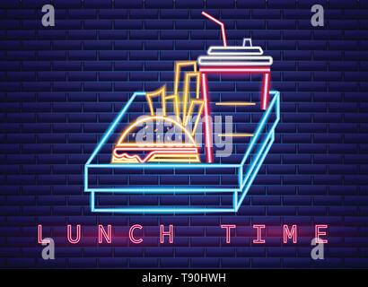 Chinese food logo. Neon sign, emblem, neon billboard, bright nightlight ...