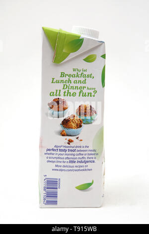 Vegan Alpro Hazelnut Lactose Free Milk Alternative Tetra Pack showing ...
