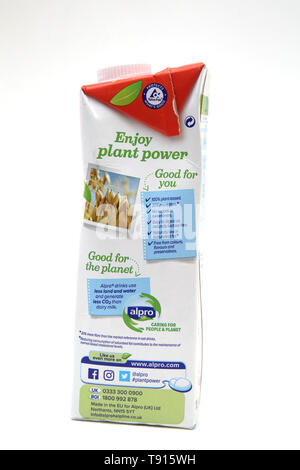 Vegan Alpro Oat Unsweetened Lactose Free Milk Alternative Stock Photo ...