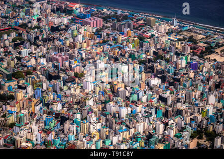 The capital of Maldives from the sky. Aerial view on male the capital ...