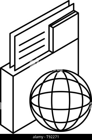 sphere planet browser with folder vector illustration design Stock ...