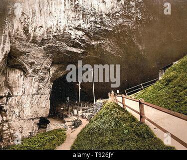 Peak Cavern, Castleton, Derbyshire, England, also called the Peak Hole or the Devil's Arse, a ...