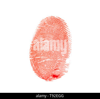 Bloody fingerprint isolated on a white background Stock Photo - Alamy