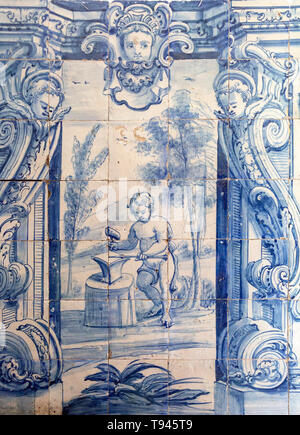 Blue and white azulejo tiles pictures related to geometry and ...