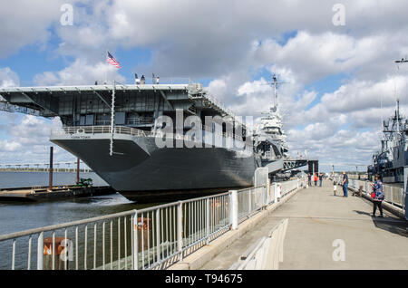 Battleship at the Maritime Museum at Charleston South Carolina SC Stock ...