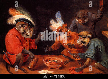 Monkey Tavern by David Teniers the Younger Stock Photo - Alamy