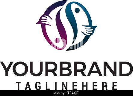 Fish Logo Concept Template Design. Vector illustration isolated on white background Stock Vector ...