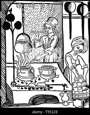 In most medieval households, cooking was done on an open hearth in the ...