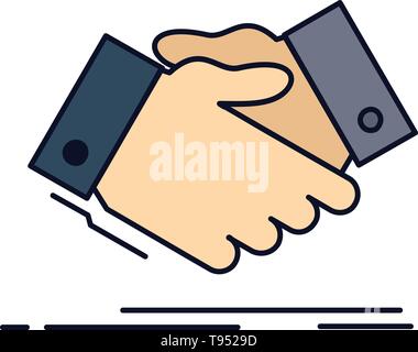 Handshake gesture color icon. Shaking hands emoji. Friends meeting ...