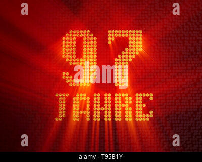 Golden number ninety-seven years (number 97 years) dotted font, top ...