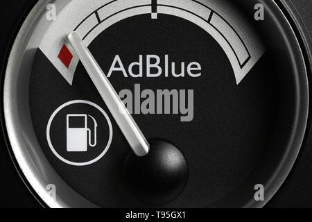 AdBlue fuel gauge in truck dashboard - full Stock Photo - Alamy