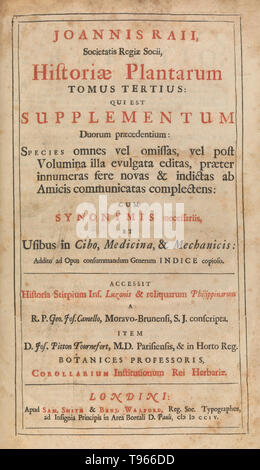 John Ray (November 29, 1627- January 17, 1705) was an English ...