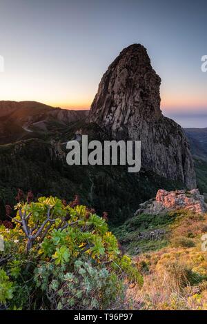 Los Roques at sunrise, La Gomera, Canary Islands, Spain Stock Photo - Alamy