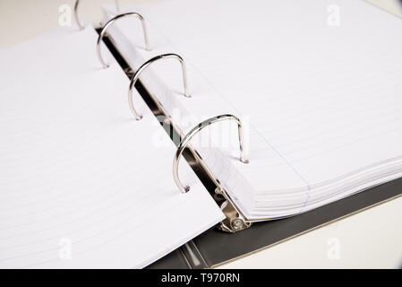 Traditional ringed notebook in an A4 format and with lined pages Stock ...