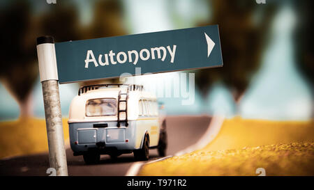 Street Sign the Direction Way to Autonomy Stock Photo - Alamy