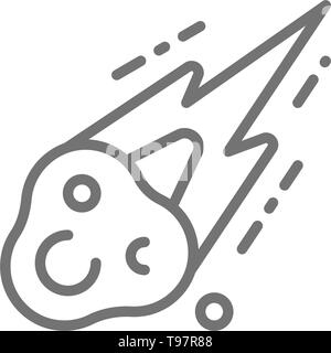 Meteorite icon. Outline meteorite vector icon color flat isolated on ...