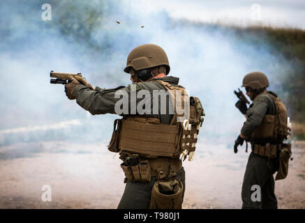 U.S. Marine Corps close-quarters battle (CQB) instructors with Training ...