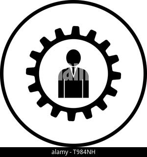 Teamwork Icon. Thin Circle Stencil Design. Vector Illustration Stock ...