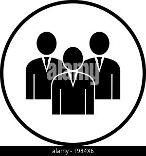 Teamwork Icon. Thin Circle Stencil Design. Vector Illustration Stock ...