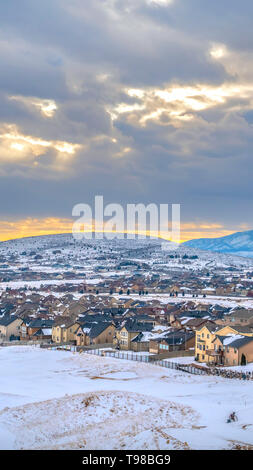 homes, houses, base of mountain, near town of Sefrou, Morocco, Africa ...