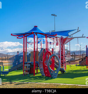 Frame Square Playground structure with slide swings playhouse tower and ...