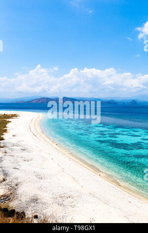 Crystal clear water in Sabolon Besar island, one of the many island ...