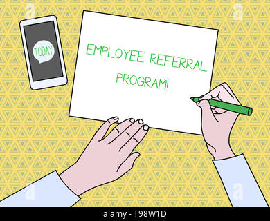 Text sign showing Employee Referral Program. Business photo text ...